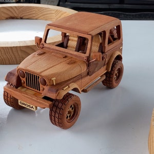 Handmade Wooden Jeep CJ-7 Model: 1980 Vintage 4x4 Decor - Etsy