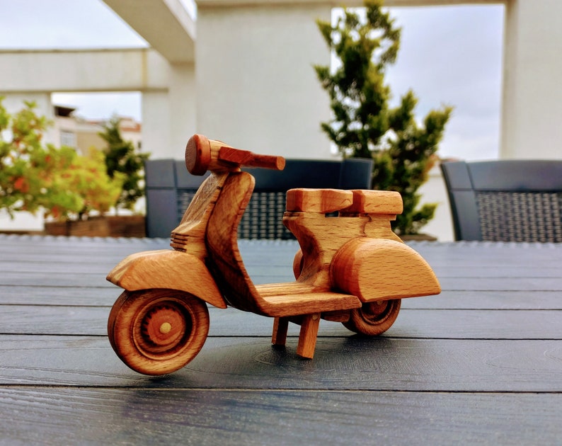 Handmade Maple Wood Scooter Model: Vintage Motorcycle Desk Decor - Etsy