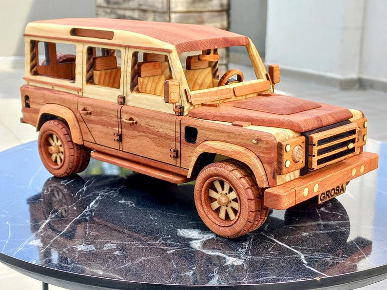 Handmade Wooden Land Rover Defender 110 | 1:18 Scale Model | Perfect ...