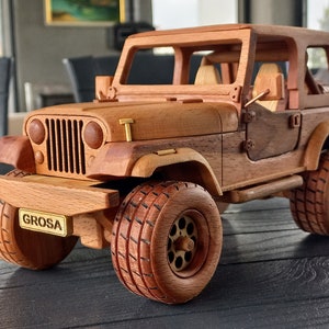 Handmade Wooden Jeep CJ-7 Model: 1980 Vintage 4x4 Decor - Etsy