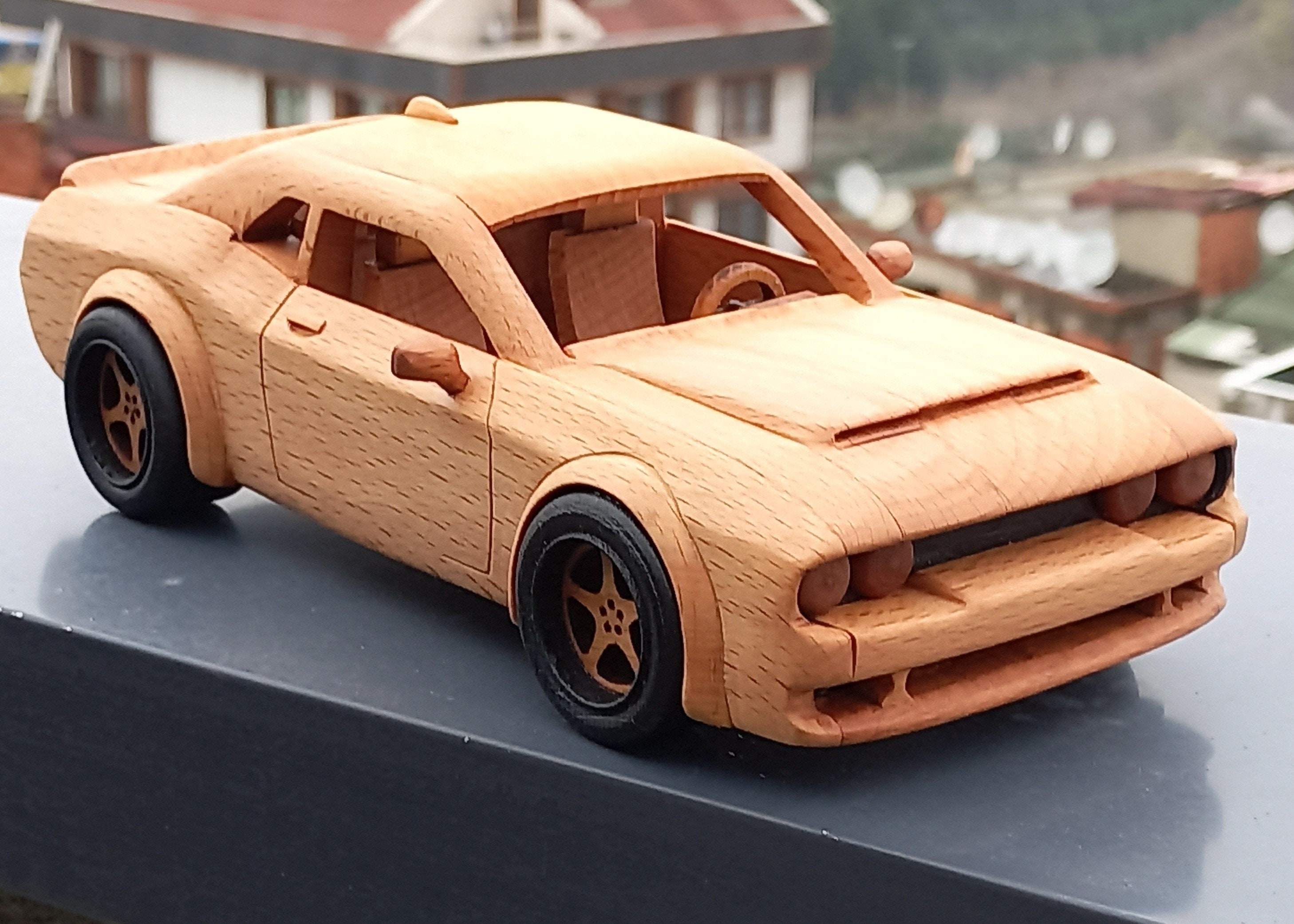 Handmade Wooden Challenger Demon Model Car – Muscle Car Collectible ...