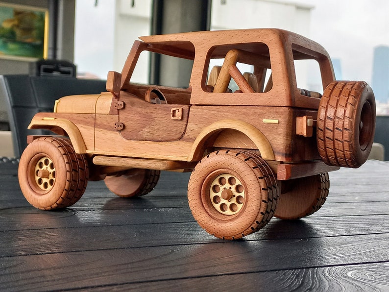 Handmade Wooden Jeep CJ-7 Model: 1980 Vintage 4x4 Decor - Etsy