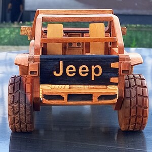 Handmade Wooden Jeep Trailcat Model – Rustic All-terrain 4x4 ...