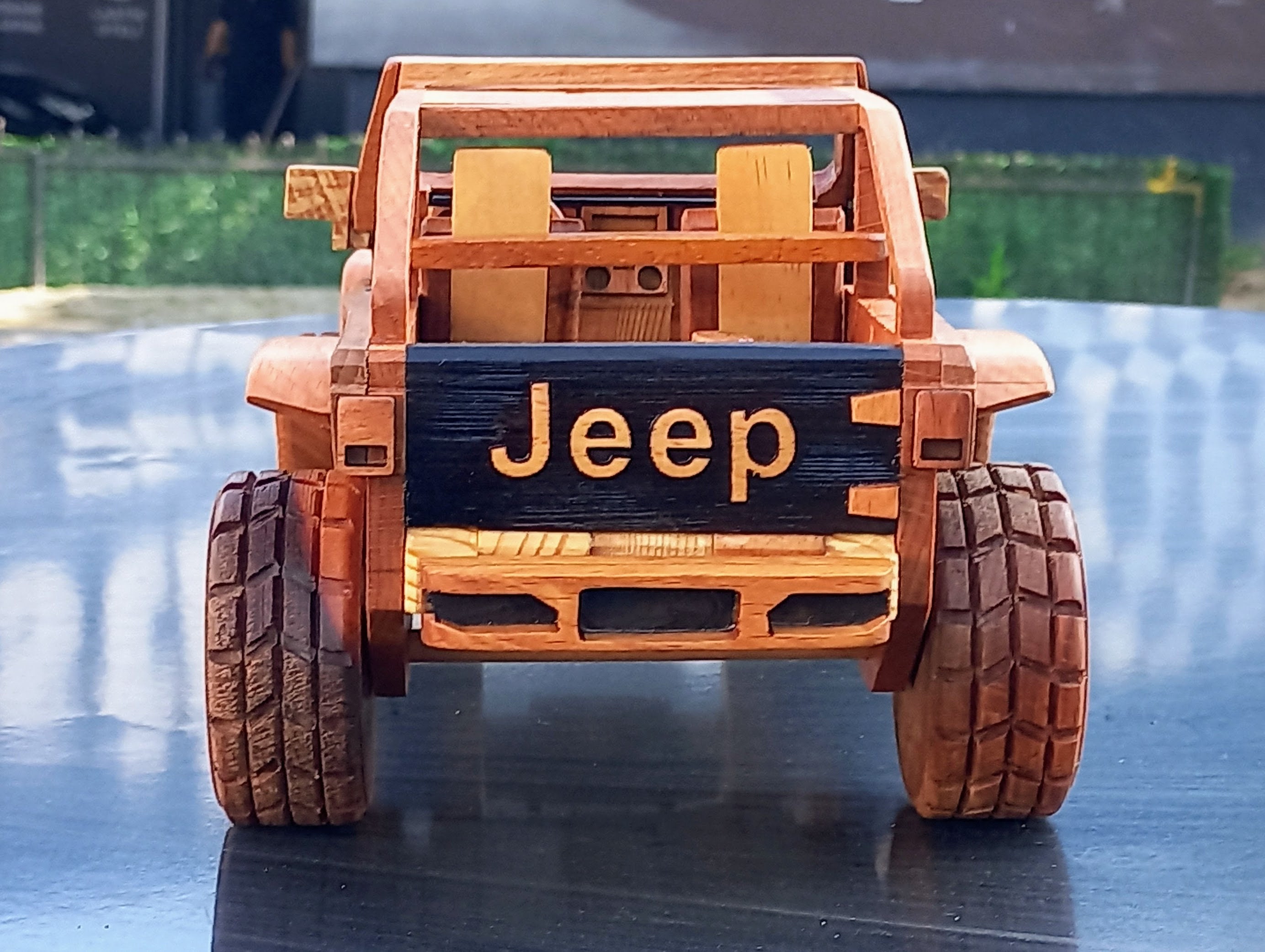 Handmade Wooden Jeep Trailcat Model – Rustic All-terrain 4x4 ...