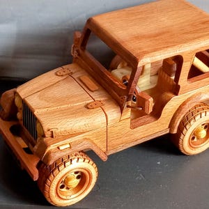 Handmade Wooden Jeep CJ5 Model Car: Rustic Desk Decor - Etsy