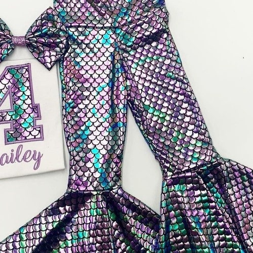 Mermaid Birthday Bell Bottom Outfit Set / Mermaid Birthday - Etsy