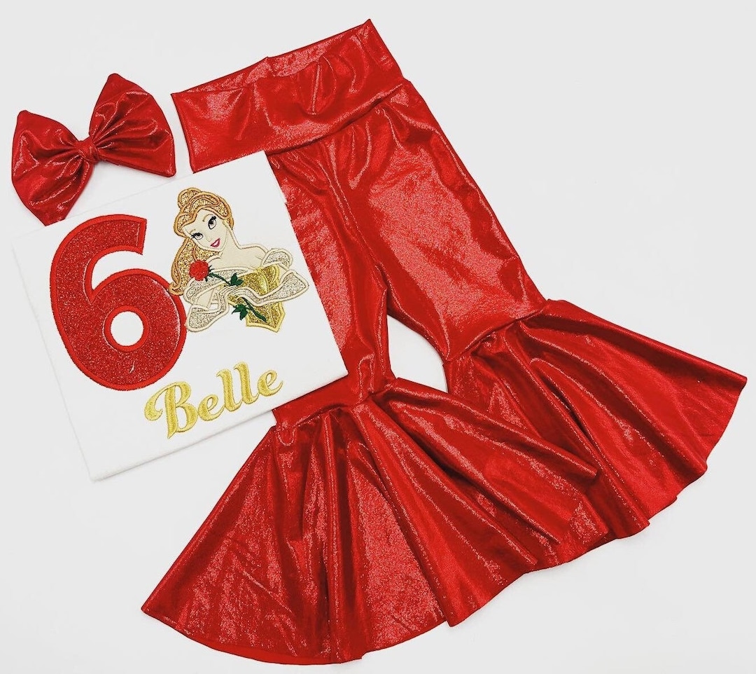 Girl's Birthday Bell Bottom Outfit Set / Girl's Birthday Number Shirt ...