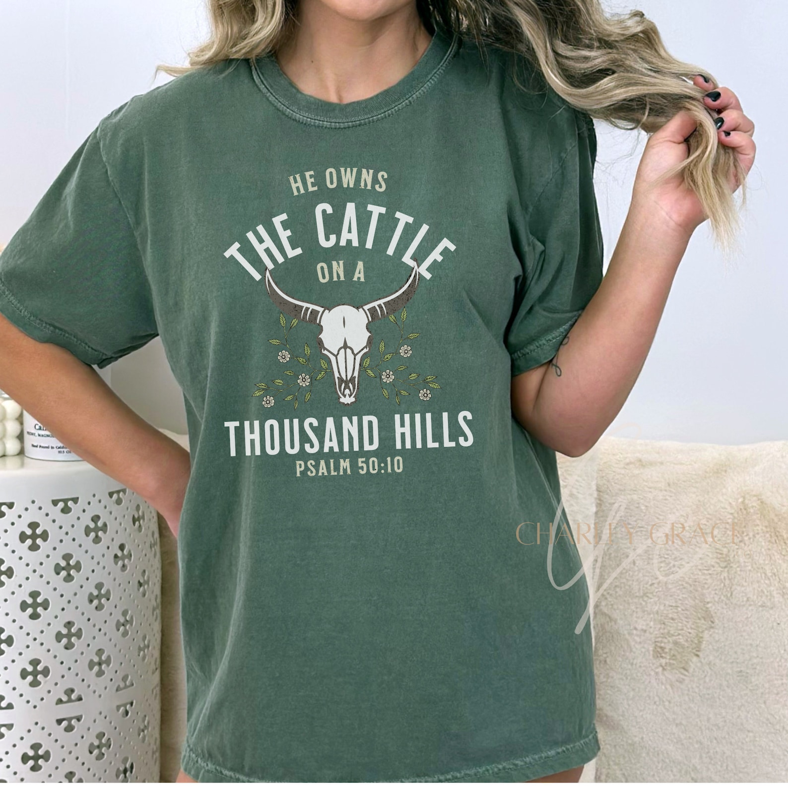 Cattle on a Thousand Hills - T-shirt - He Owns the Cattle Bible Verse ...
