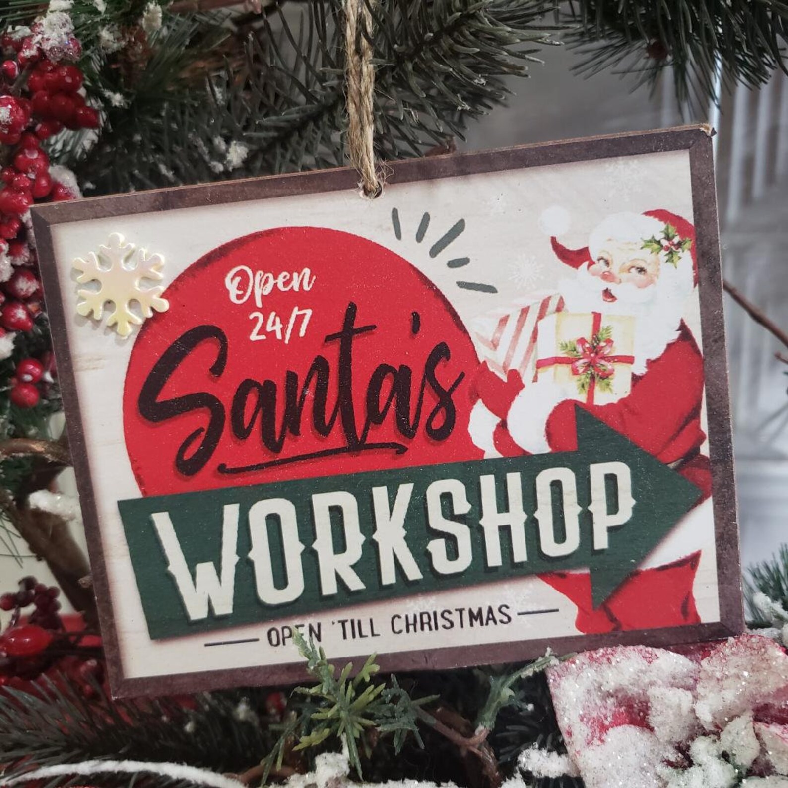Vintage Inspired Santa Workshop Sign Christmas Decor Wooden - Etsy