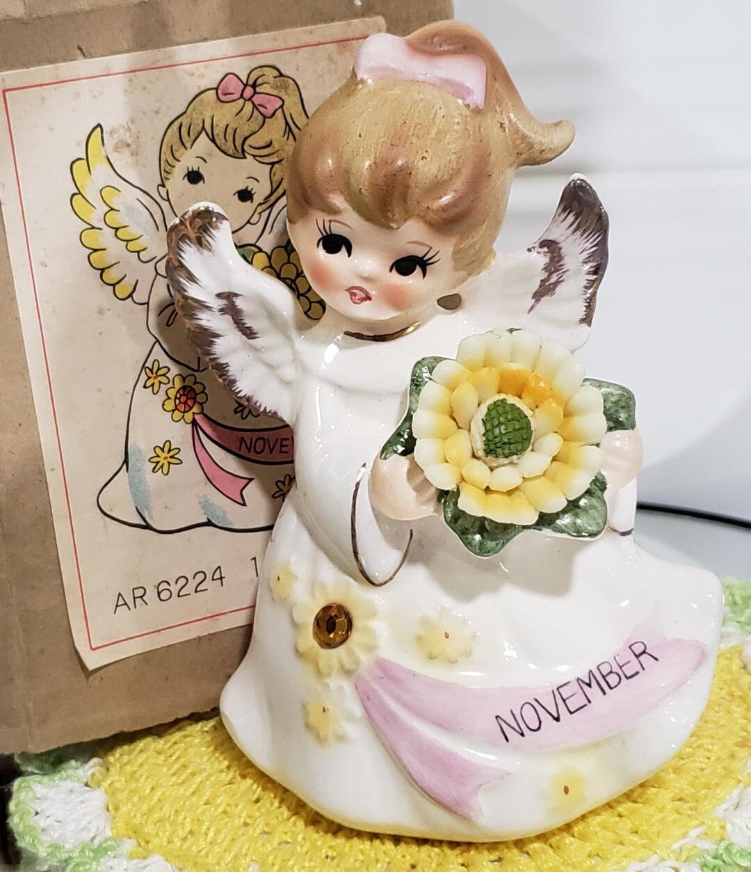 Vintage Lefton November Angel With Original Box, Angel of the Month ...