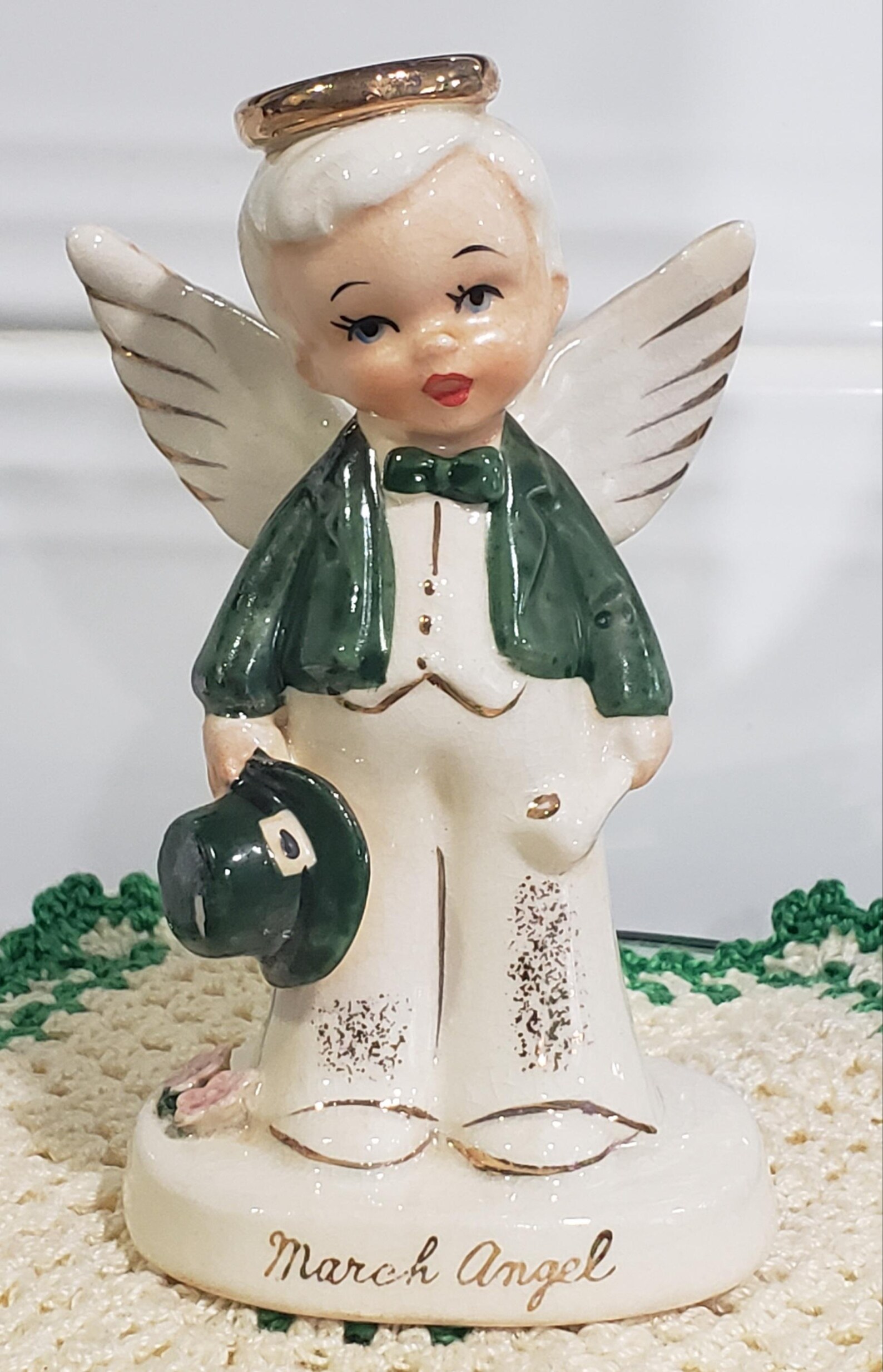 Vintage Napco Boy March Angel, Angel of the Month, March Angel, Boy ...