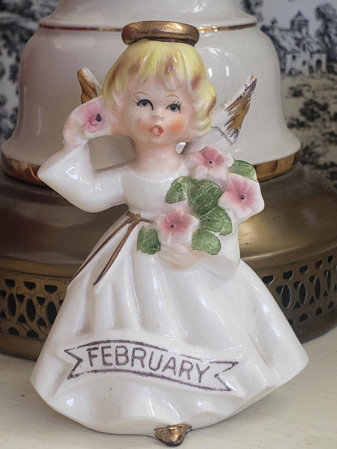 Vintage Enescao February Angel, Angel of the Month, Birthday Angel ...