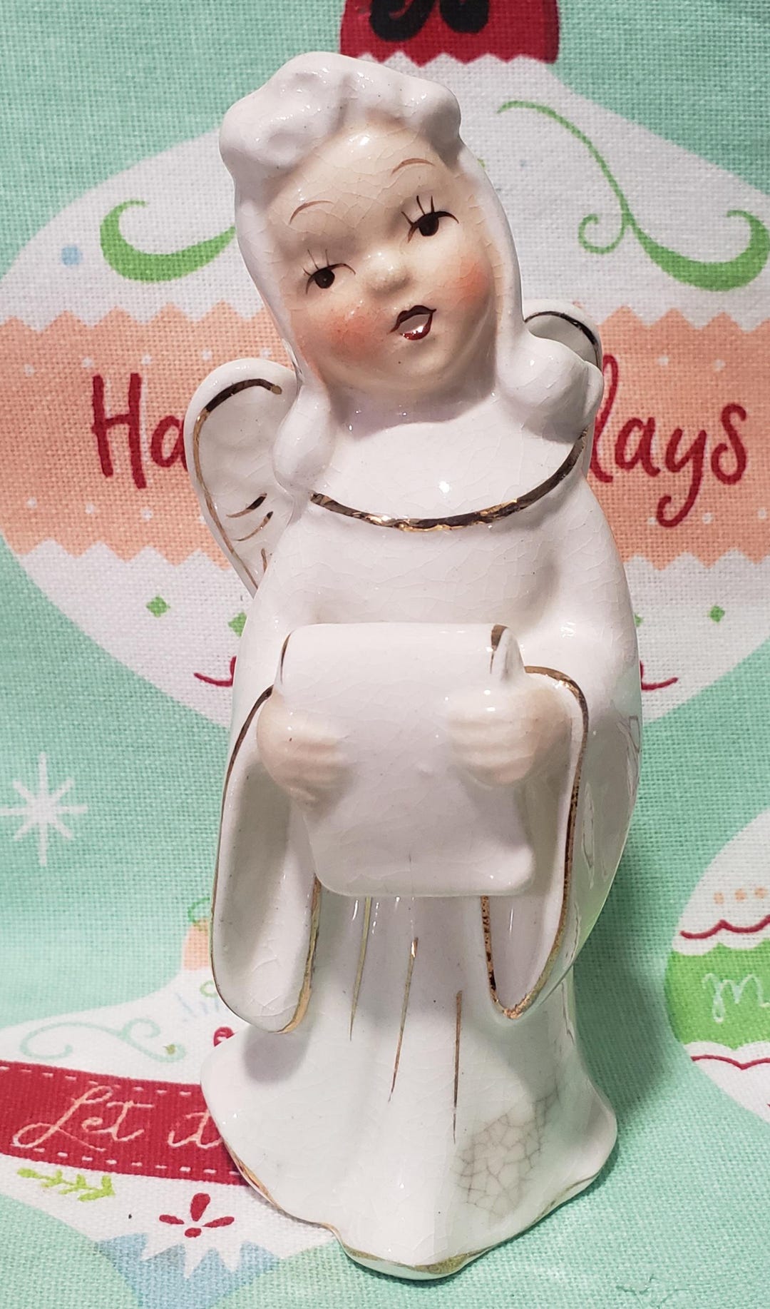 Vintage Choir Angel, Vintage Christmas Decor, Singing Angel, Midcentury ...