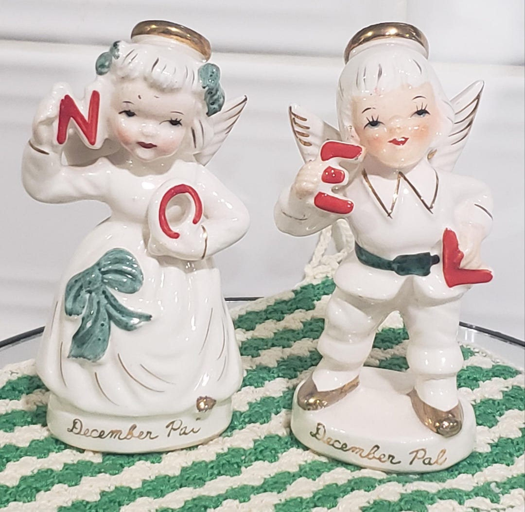 RARE Vintage Lefton December Pal Set, Vintage Christmas Decor, December ...