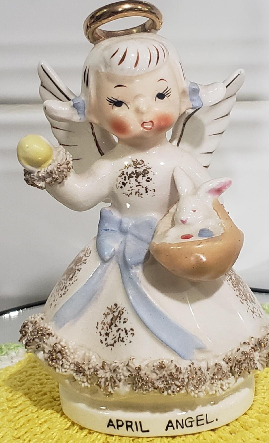 Vintage Lefton April Angel, Angel of the Month, Birthday Angel - Etsy