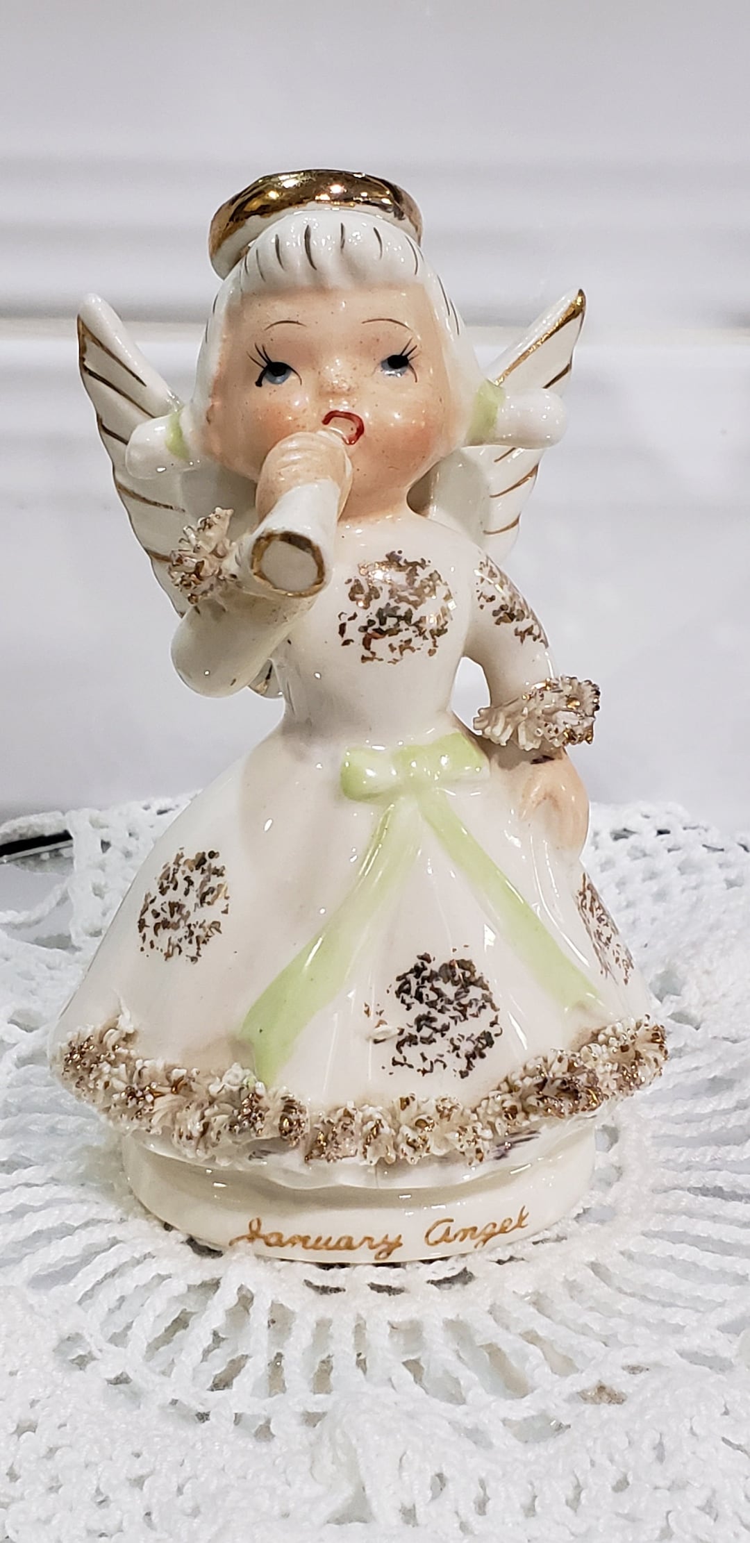 Vintage January Angel, Angel of the Month, Birthday Angel, January ...