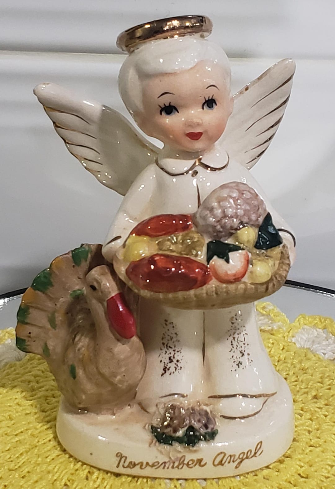 Vintage HARD to FIND Napco Boy Angel for November, Angel of the Month ...