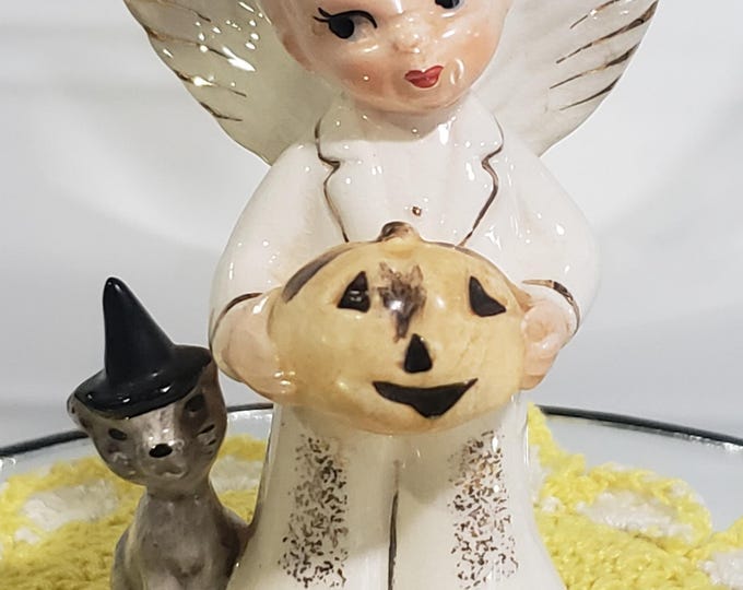 RARE Vintage HTF Napco October Boy Angel, Angel of the Month, Halloween ...