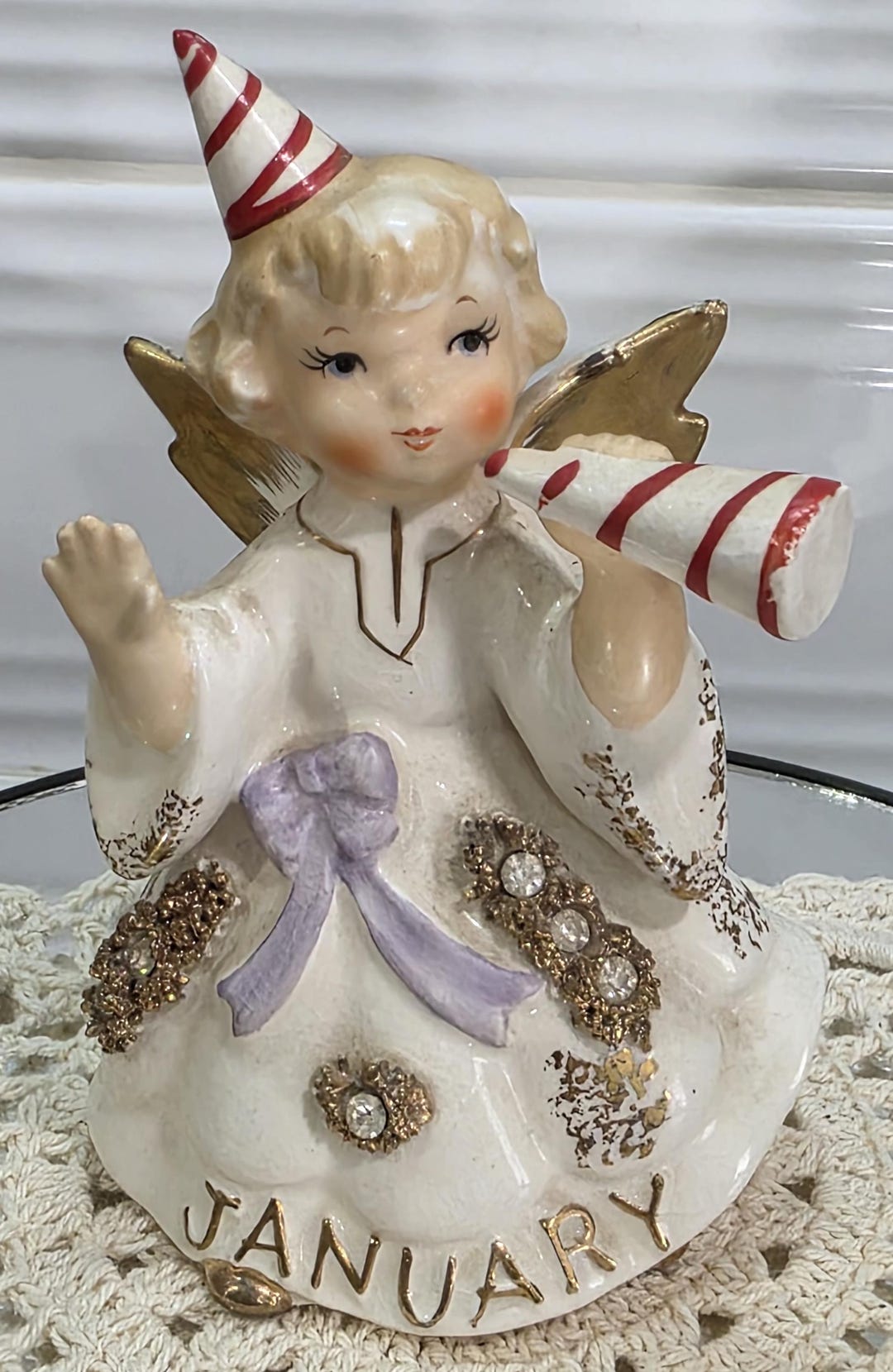 Rare Lefton January Angel, New Year's Angel, Angel of the Month, Tiered ...