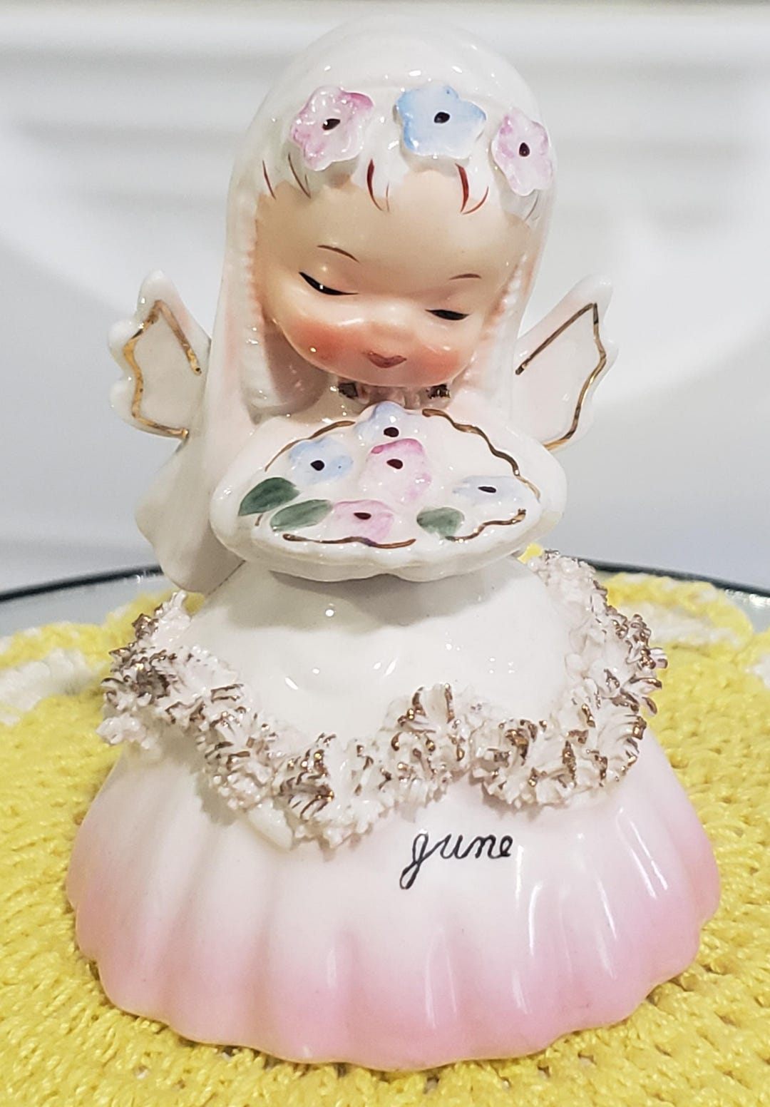 Vintage Napco Angel June Bell, Angel of the Month, June Birthday ...