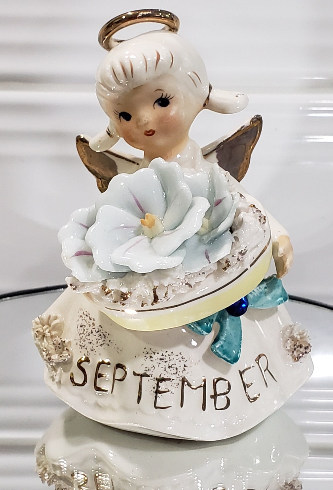 Vintage Geo Lefton September Angel, Angel of the Month, Birthday Angel ...