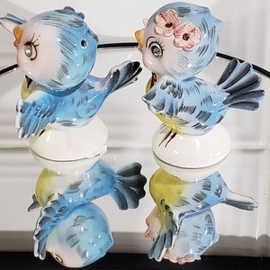 Vintage Lefton Bluebird Rhinestone Eyed Shaker Set, Bluebird Shaker Set ...