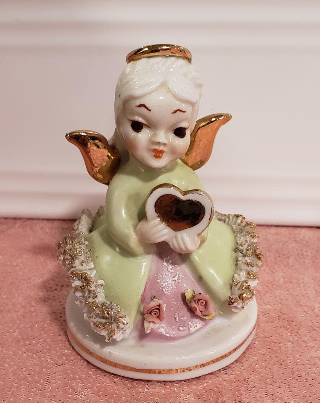 Vintage Lefton Angel, Valentine's Angel, Vintage February Angel, Napco ...