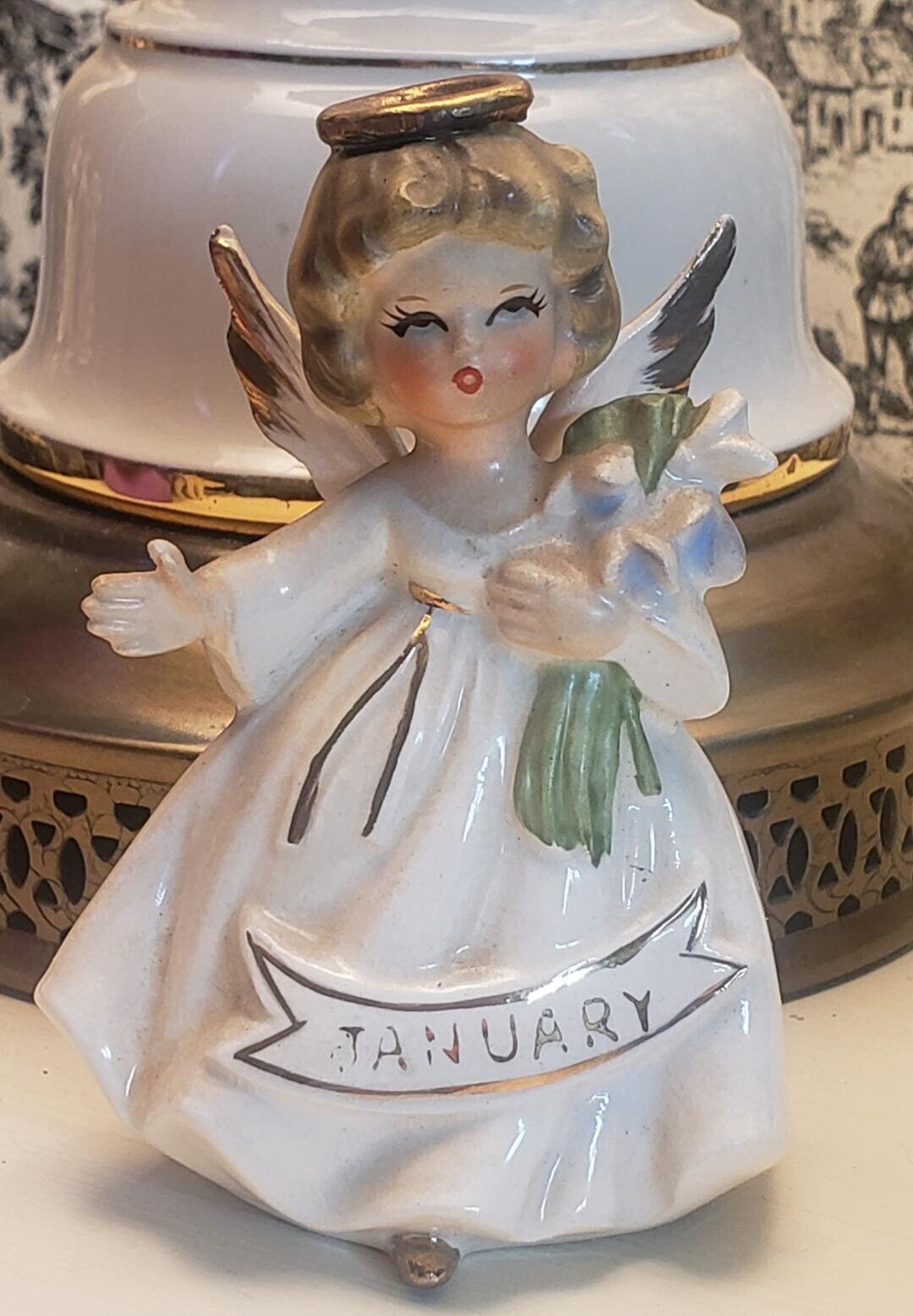 Vintage Enesco January Angel, Angel of the Month, Birthday Angel ...