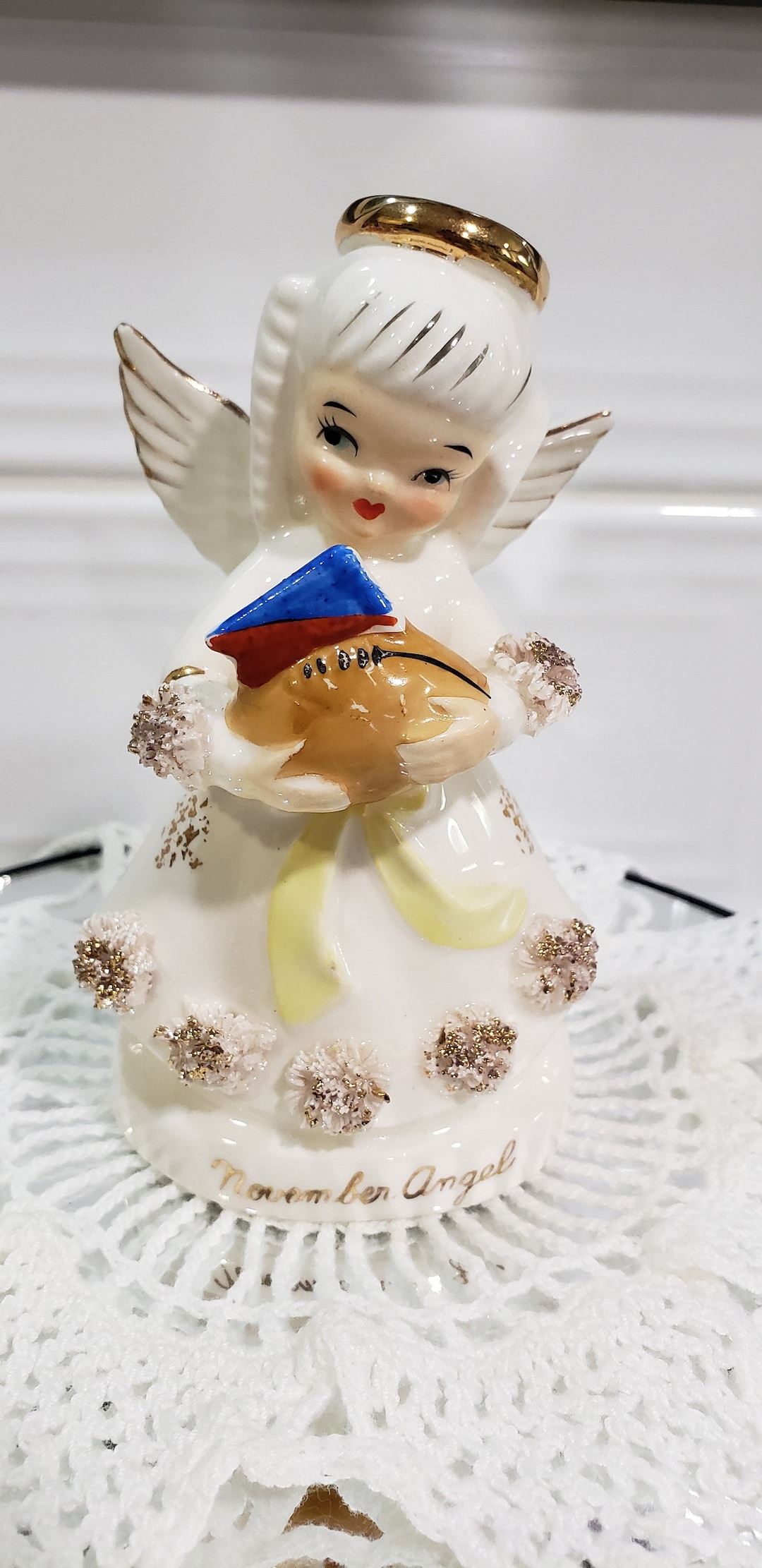 Vintage Napco November Angel, Angel of the Month, Birthday Angel ...