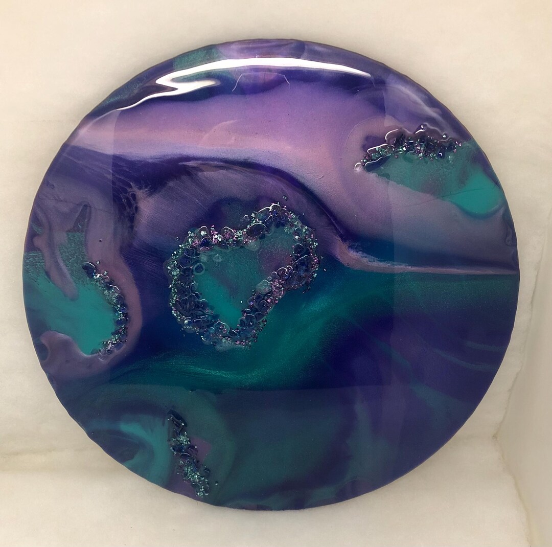 14” Round Resin Geode Pour Painting “galactic” - Etsy