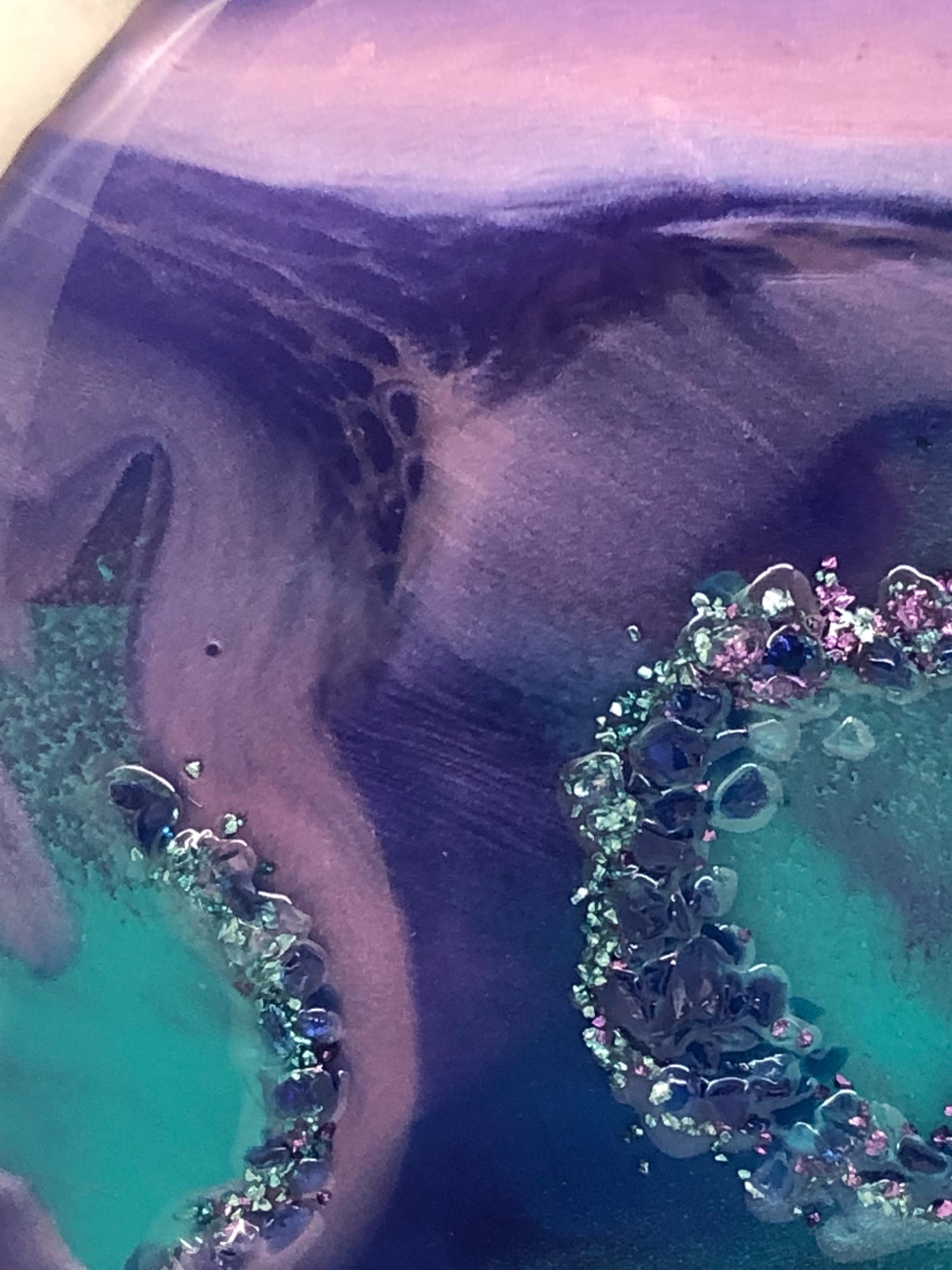 14” Round Resin Geode Pour Painting “galactic” - Etsy