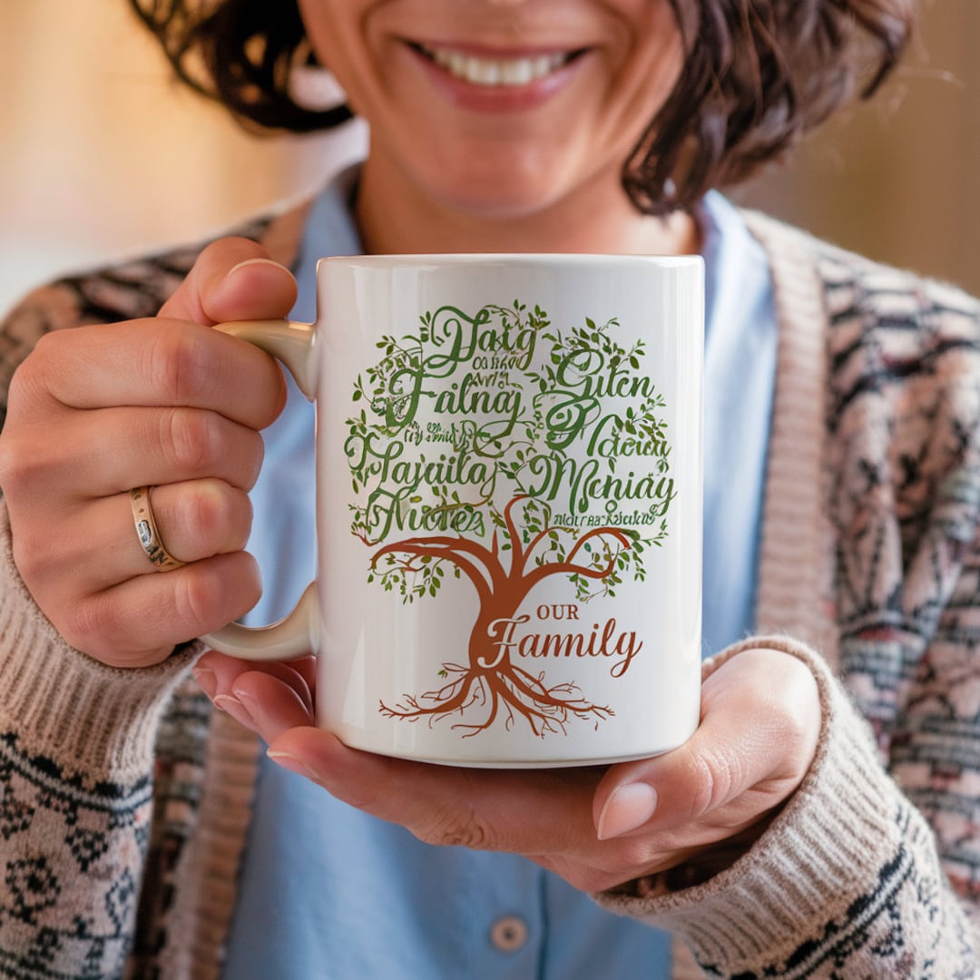 Personalized Family Tree Names Mug, Custom Names, Family Tree, Great ...