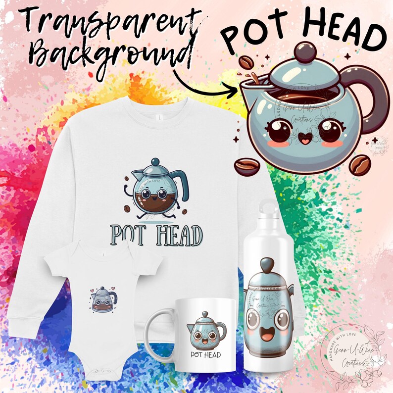 Cute Coffee Pot Clipart – Pot Head .PNG (digital Download) - Etsy