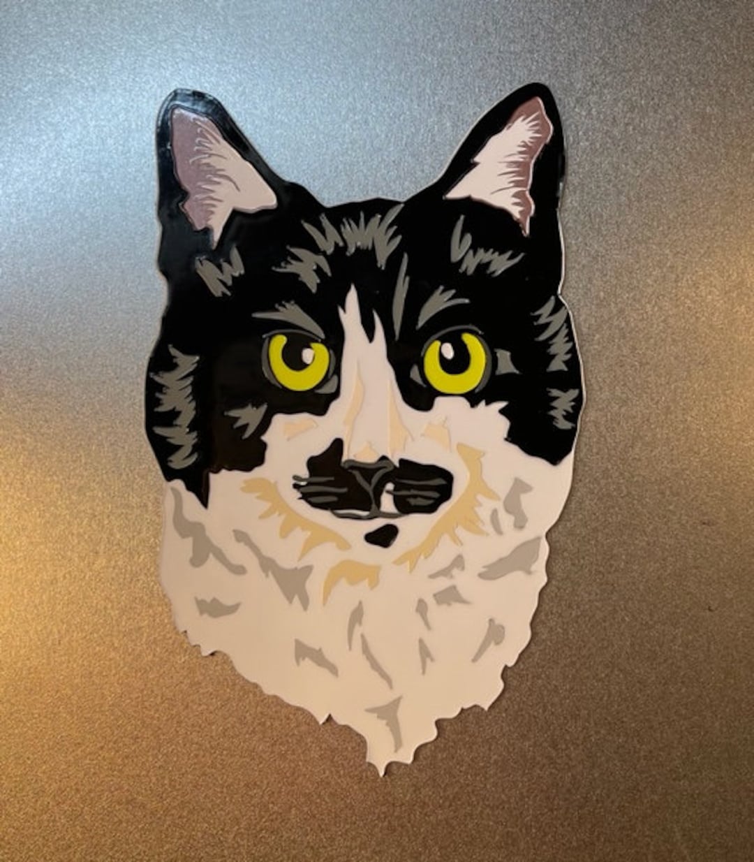 Illustration Tuxedo Cat Car Magnet, Tuxedo Cat Sticker, Tuxedo Cat ...