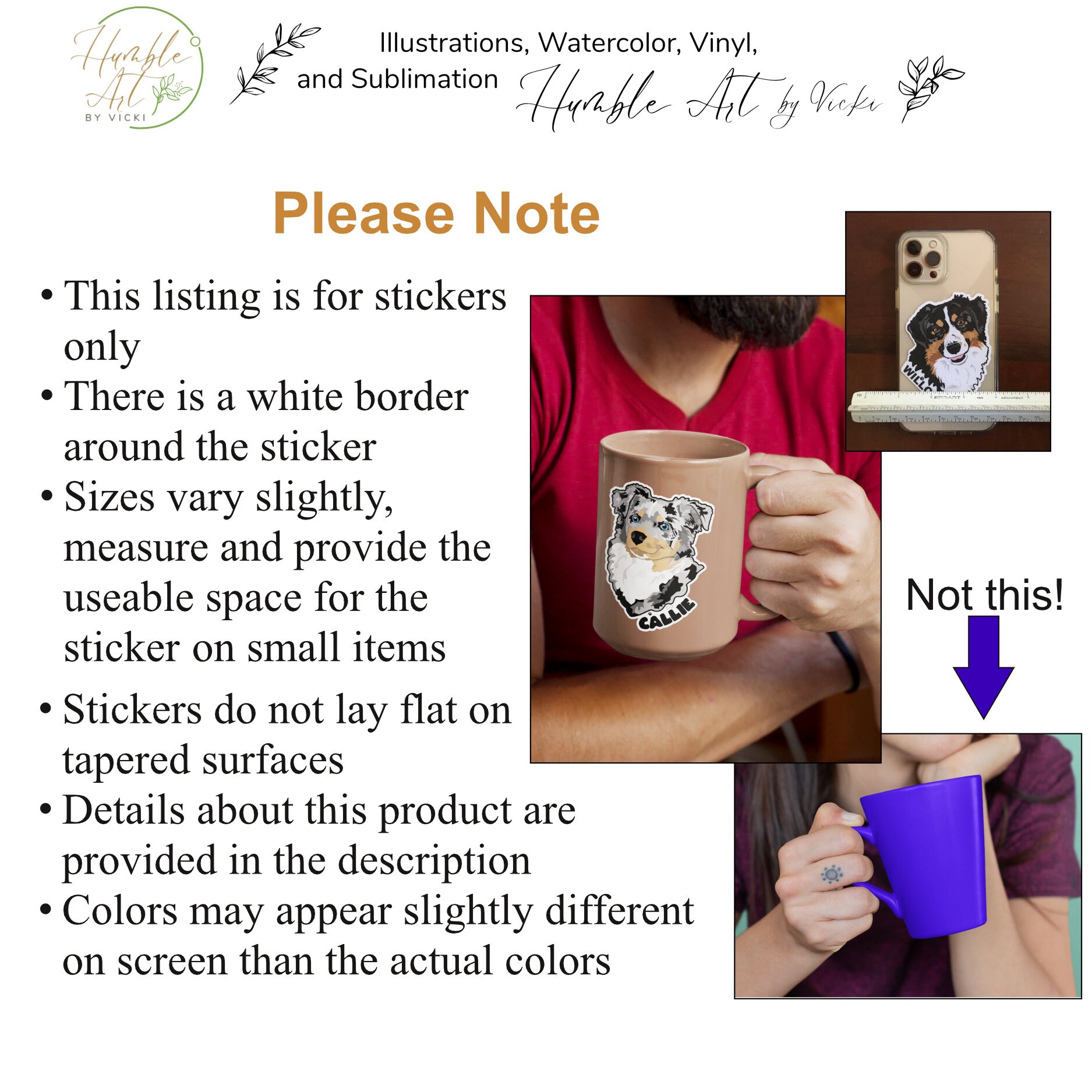 Blue Merle Australian Shepard Sticker, Realistic Australian Shepard ...