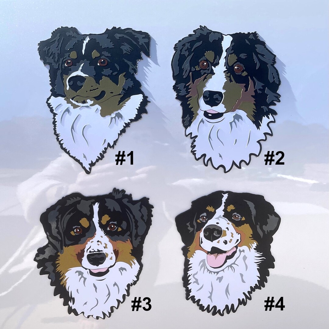Tricolor Australian Shepard Magnet, Australian Shepard Sticker, Aussie ...