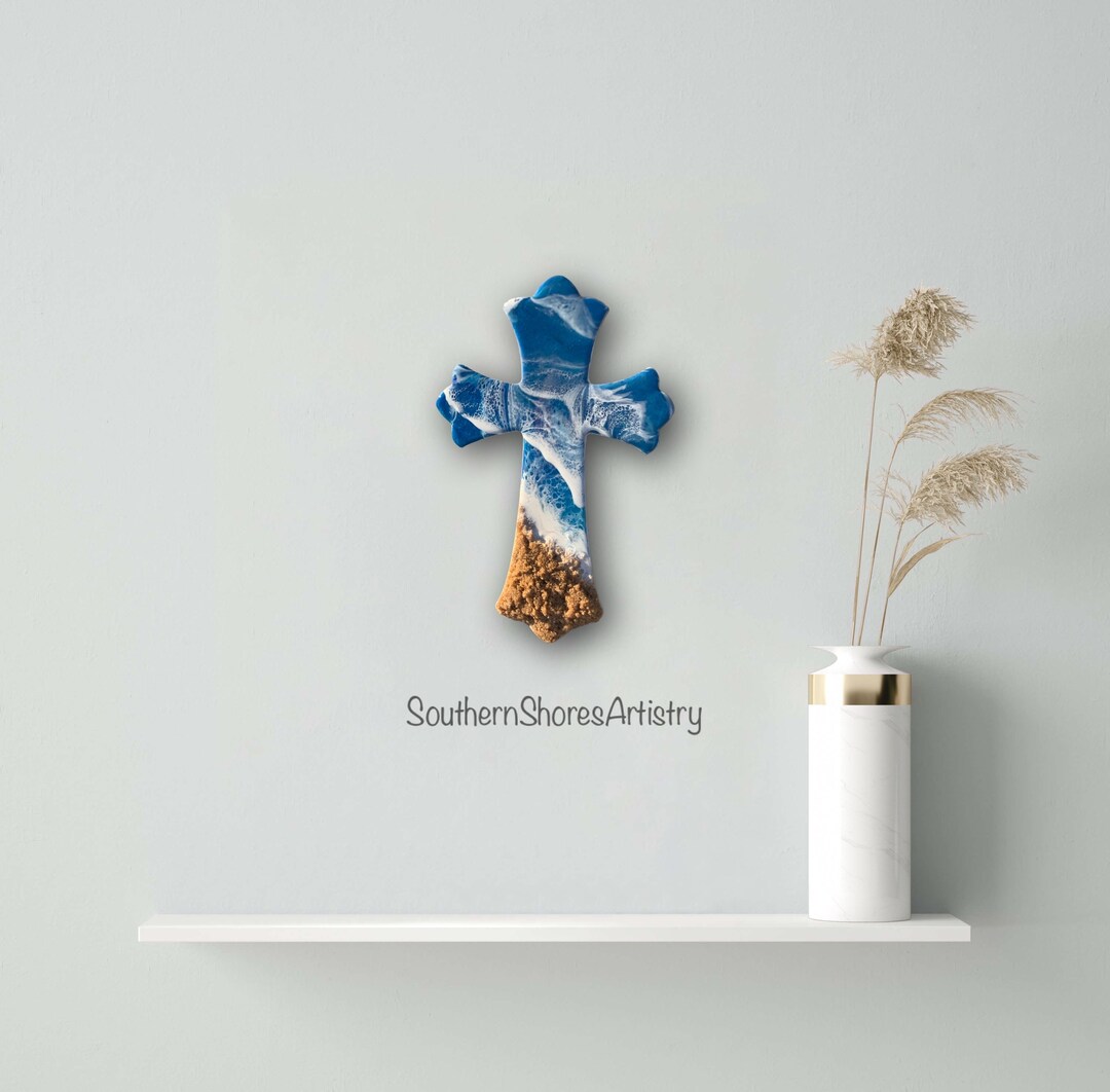 Scalloped Cross Raised Sand - Etsy