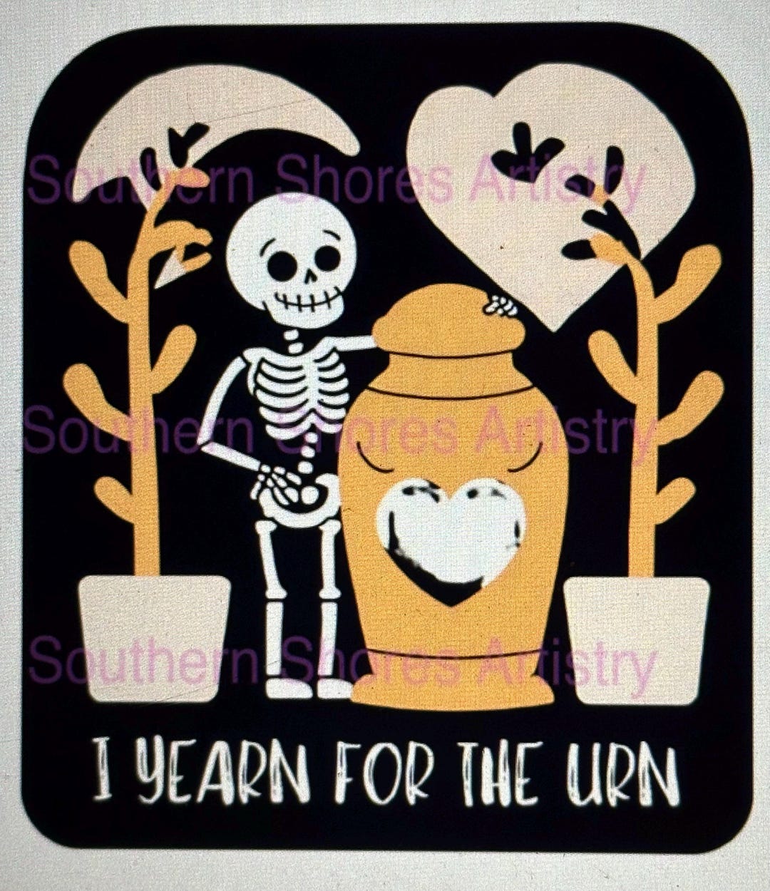 Skeleton Yearn for the Urn SVG Funny Morbid Dark Humor Skull Design ...