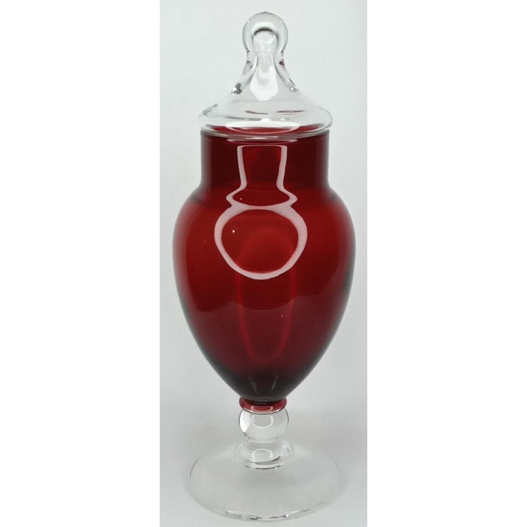 Anchor Hocking Royal Ruby Red Glass Apothecary Jar 1930s Modernism Home ...