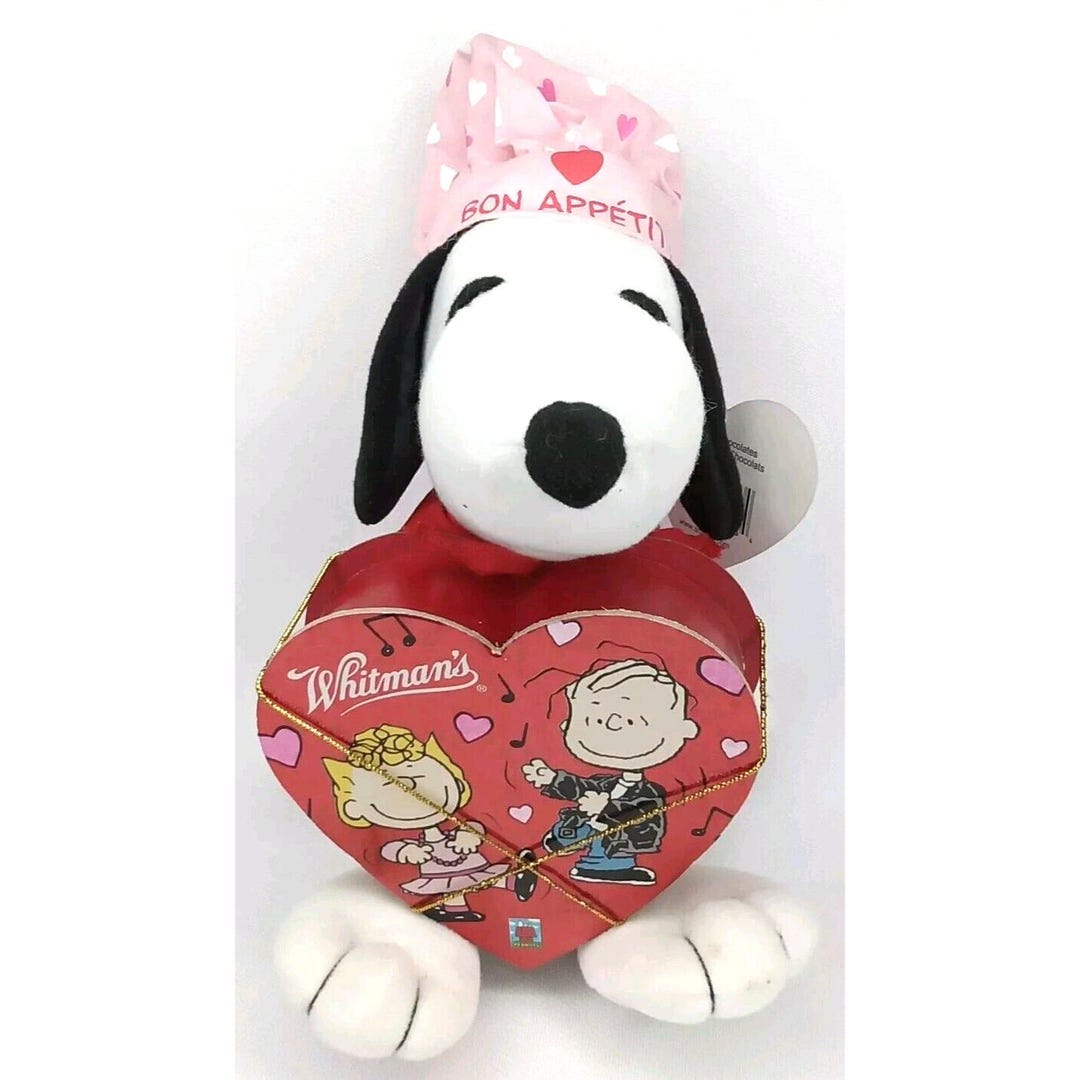 Vintage Valentine Whitman's Candy Sampler Peanuts Snoopy Bon Appetit ...
