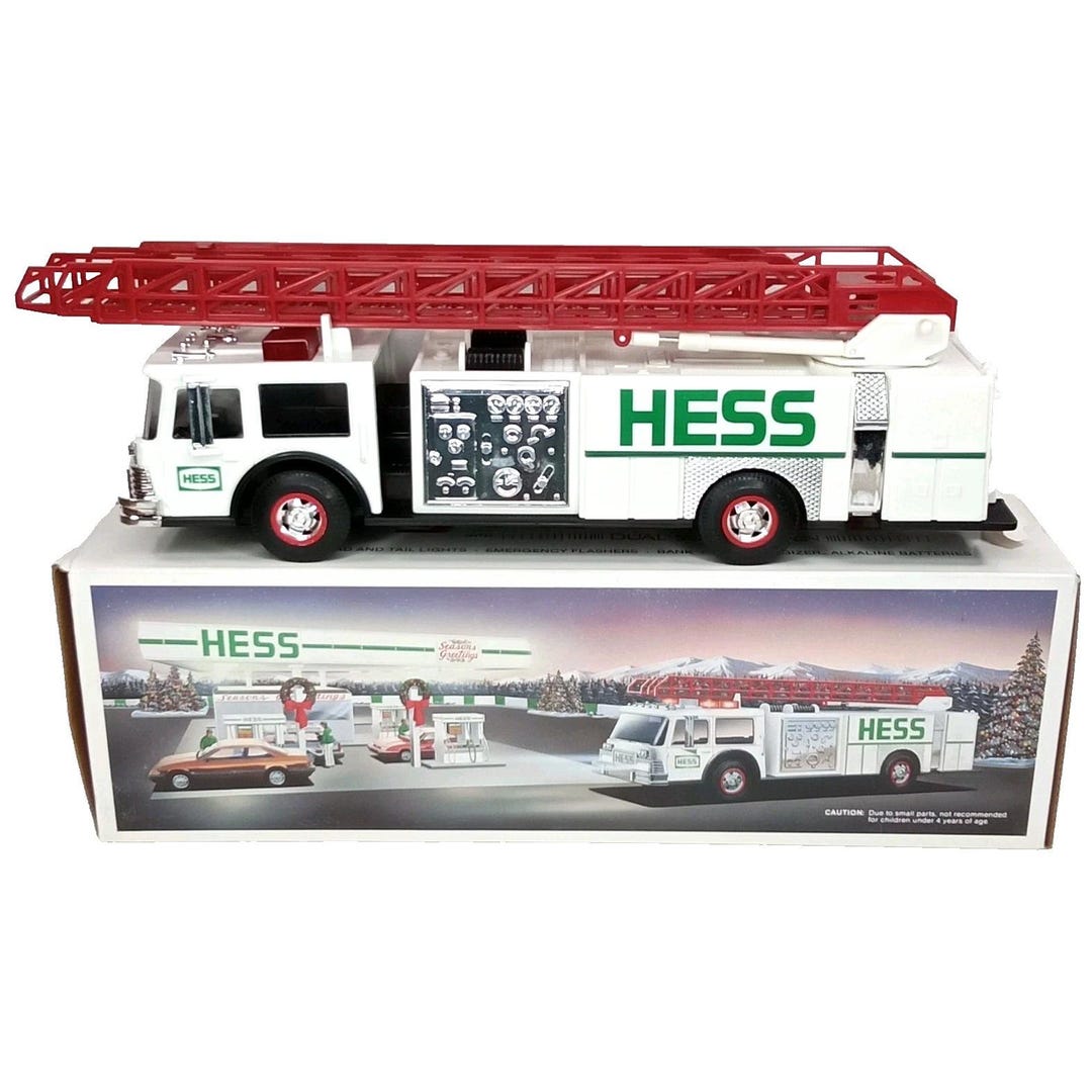 Vintage Fire Truck Flashing Lights Working Siren Amerada Hess With Box ...