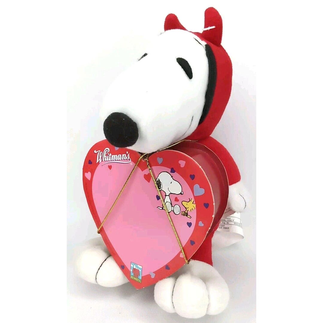 Vintage Valentine Whitman's Candy Sampler & Peanuts Snoopy Red Devil ...