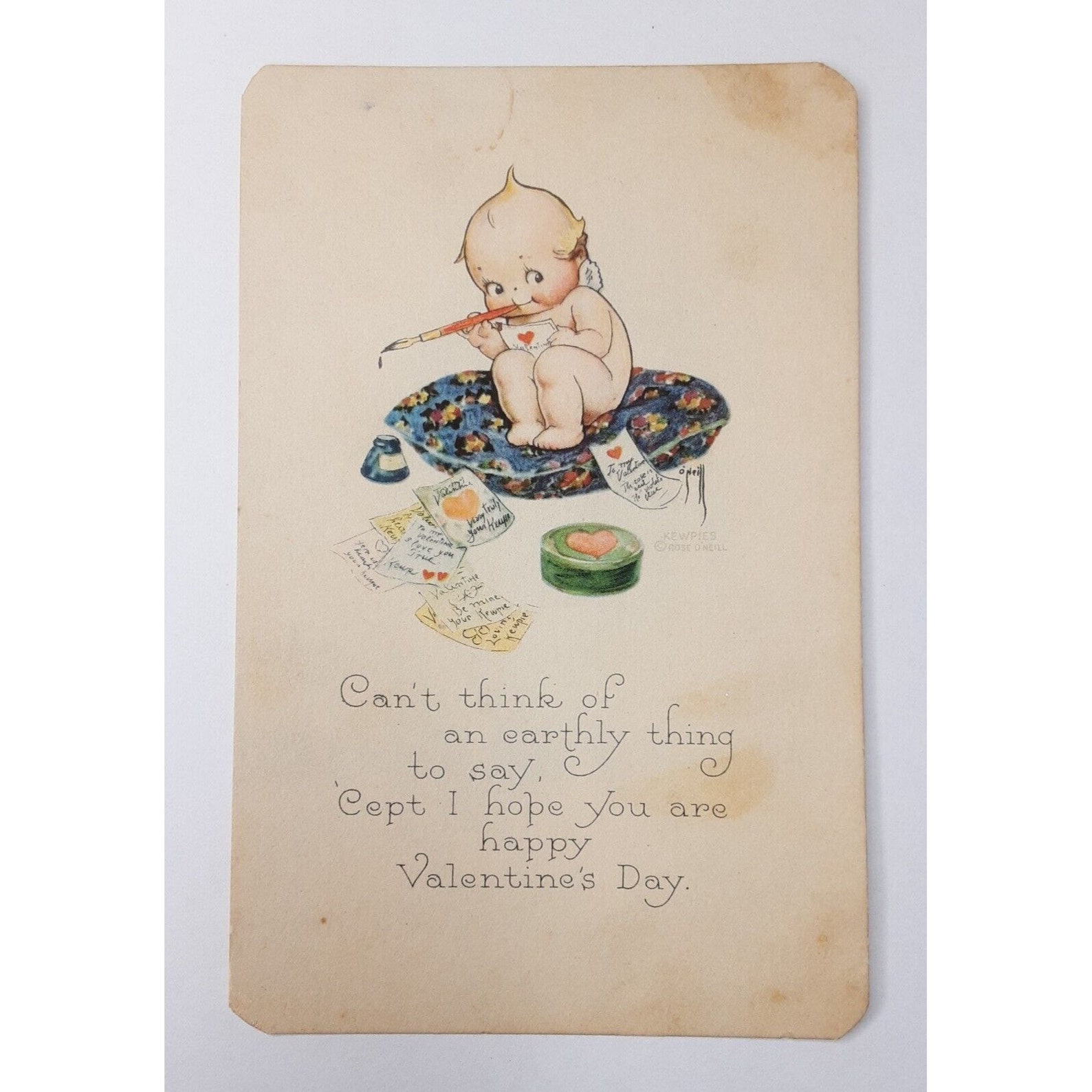 Valentine Post Card Gibson Art Company Cupid Writing Love Notes ...