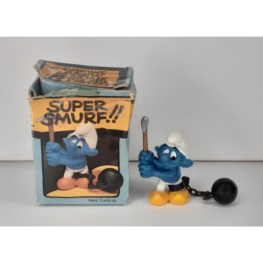 Schleich Wallace Berrie Super Smurf Chain Gang Figurine With Original ...