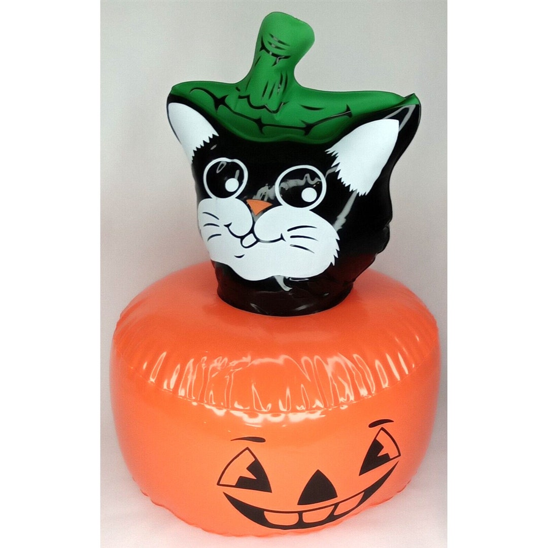 Halloween Black Cat Jack O Lantern Inflatable F W Woolworth Vintage ...
