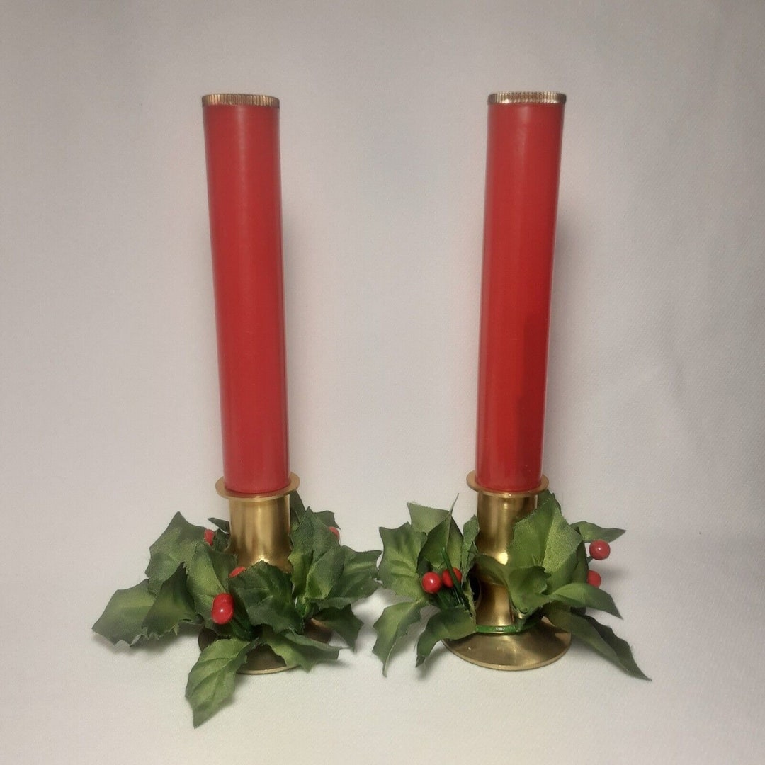 Christmas Candlestick Light Set of 2 Battery Operated Mid Century ...