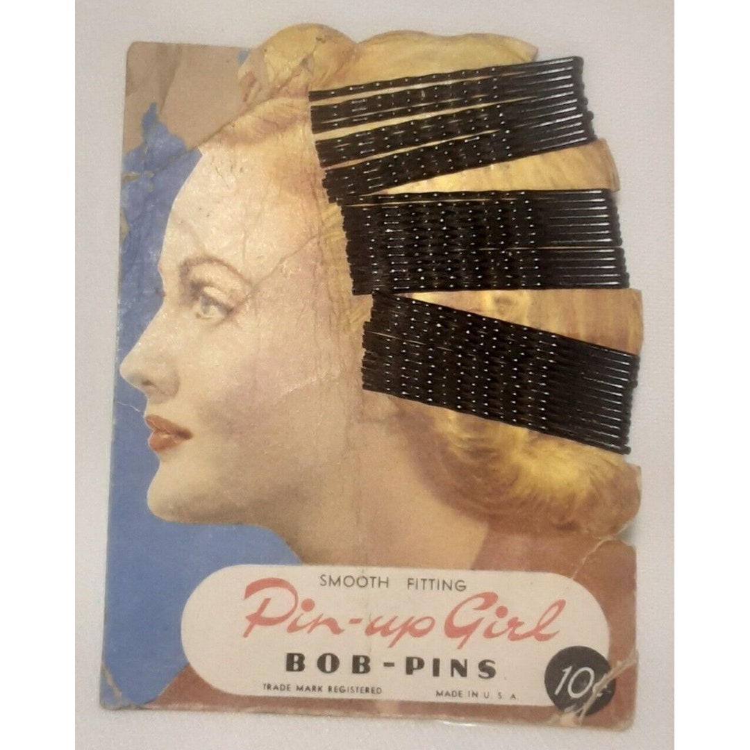 Old Stock Advertisement Hair Pins Bob-pins Made in USA 1940s Hair Care ...