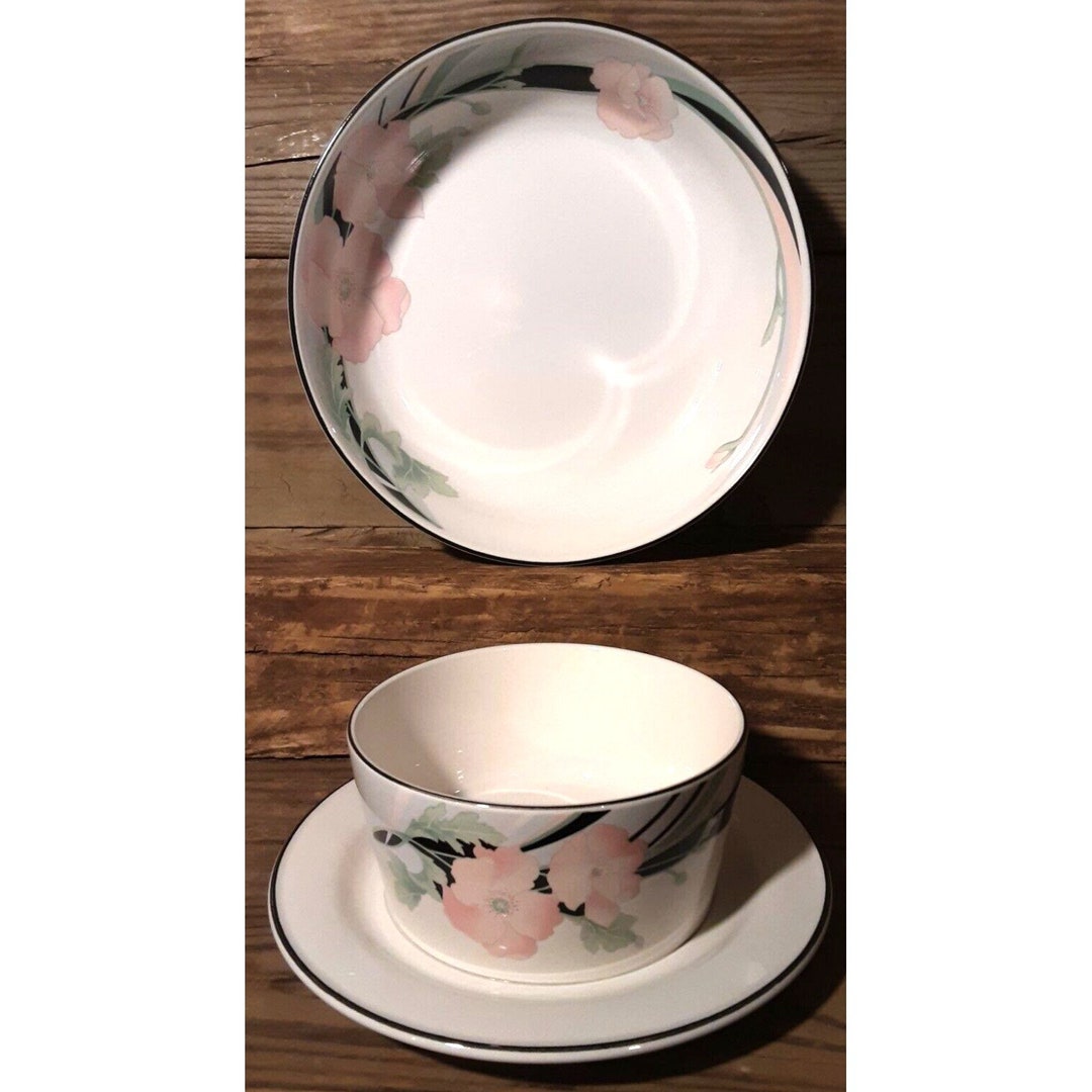 Sango Jolie Dinnerware Vegetable Bowl and Gravy Boat Vintage Dinnerware ...