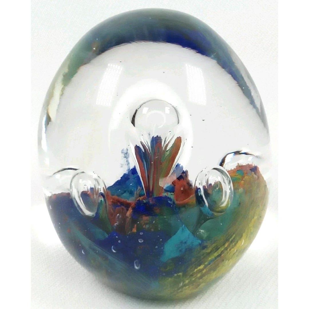 Vintage Glass Paperweight: Handblown Coral Reef Design, 1990s - Etsy