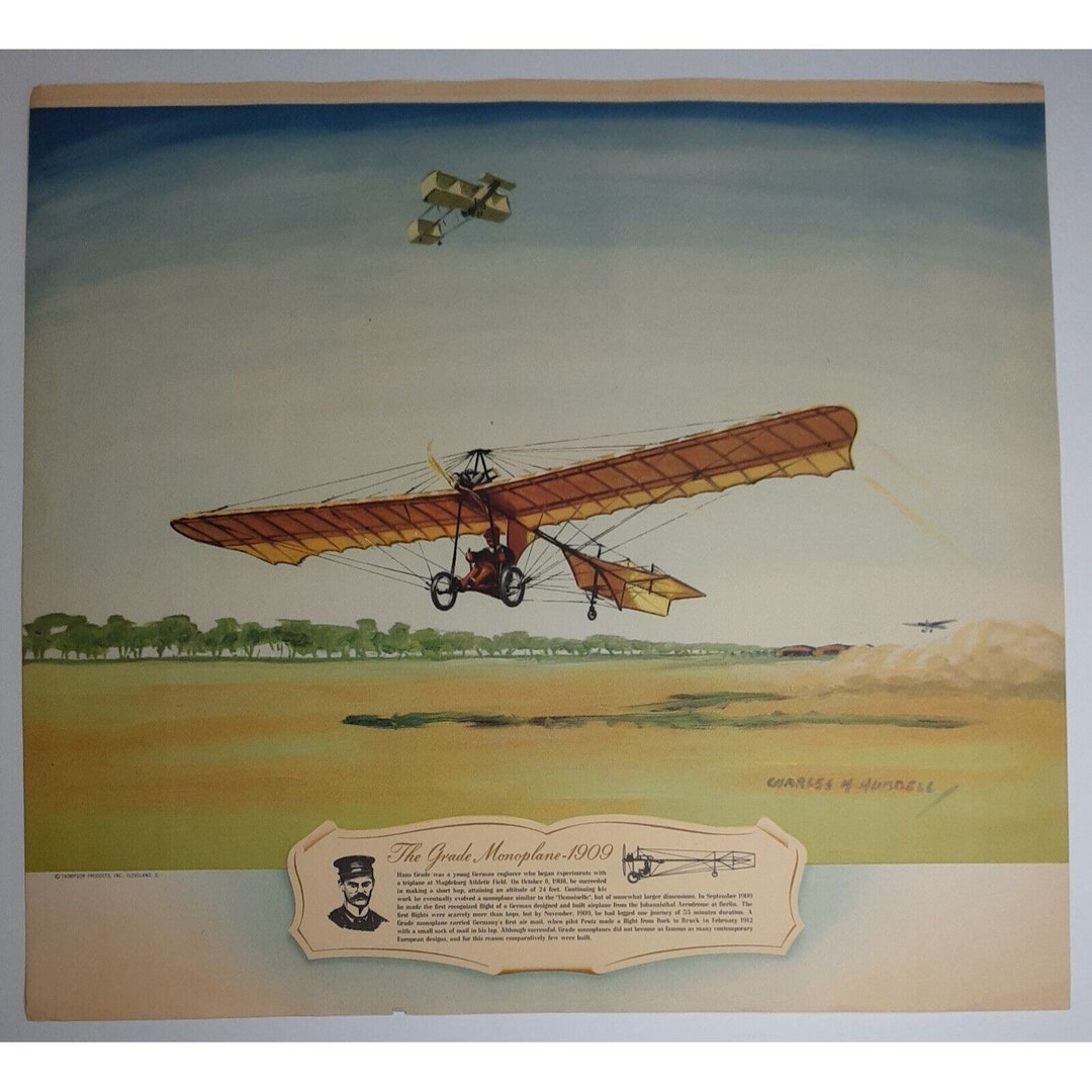 Charles Hubbell Aviation Art Thompson Products Lithograph Grade ...